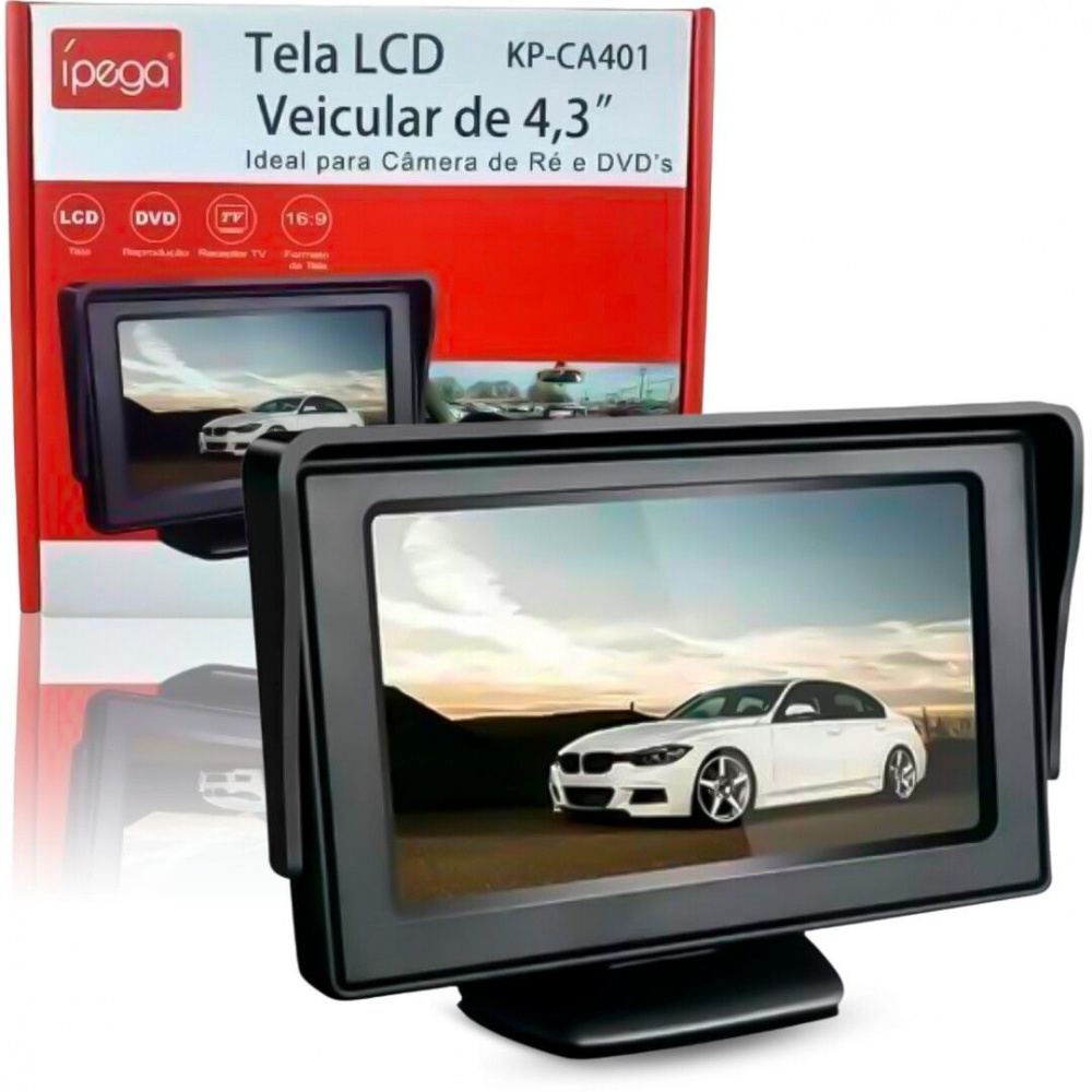 Monitor LCD Veicular 4.3 Polegadas para Camera de Ré - KP-CA401 - Trs Tech
