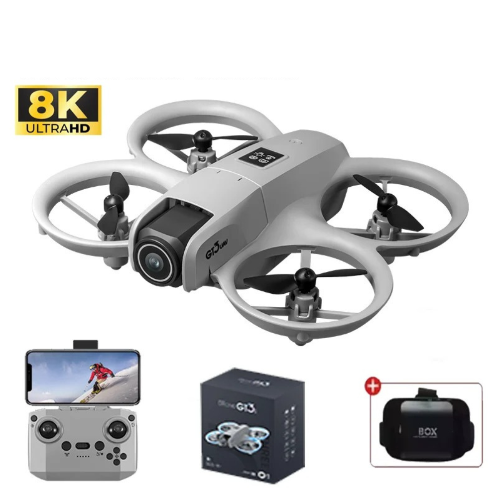 Drone Profissional GT3 GPS com Câmera Dupla 8K HD, Wi-Fi 5G e Visão 180° - Utimix Store