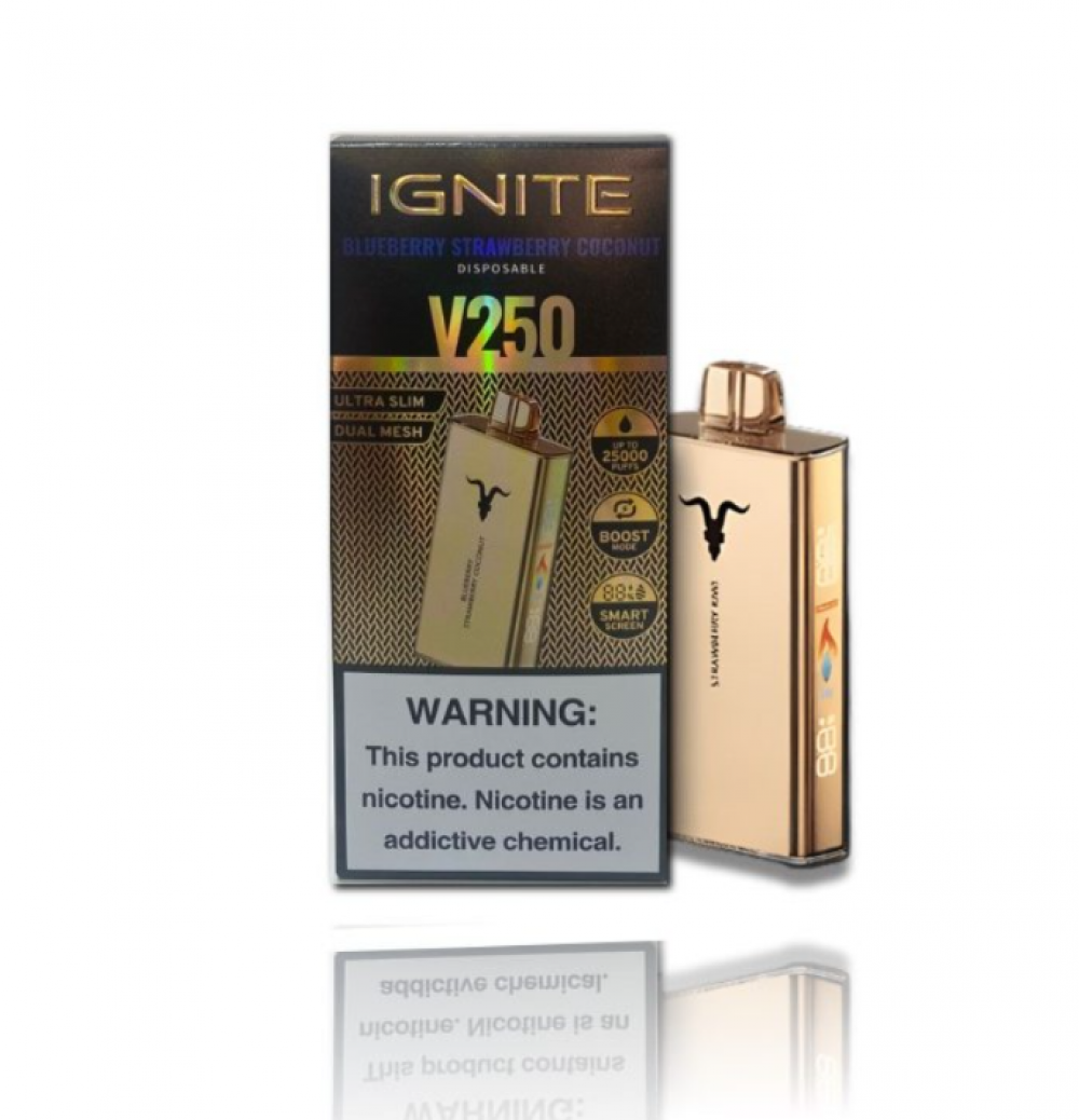 Pod Descartável Ignite V250 25.000 Puffs Gold - Vape Floripa