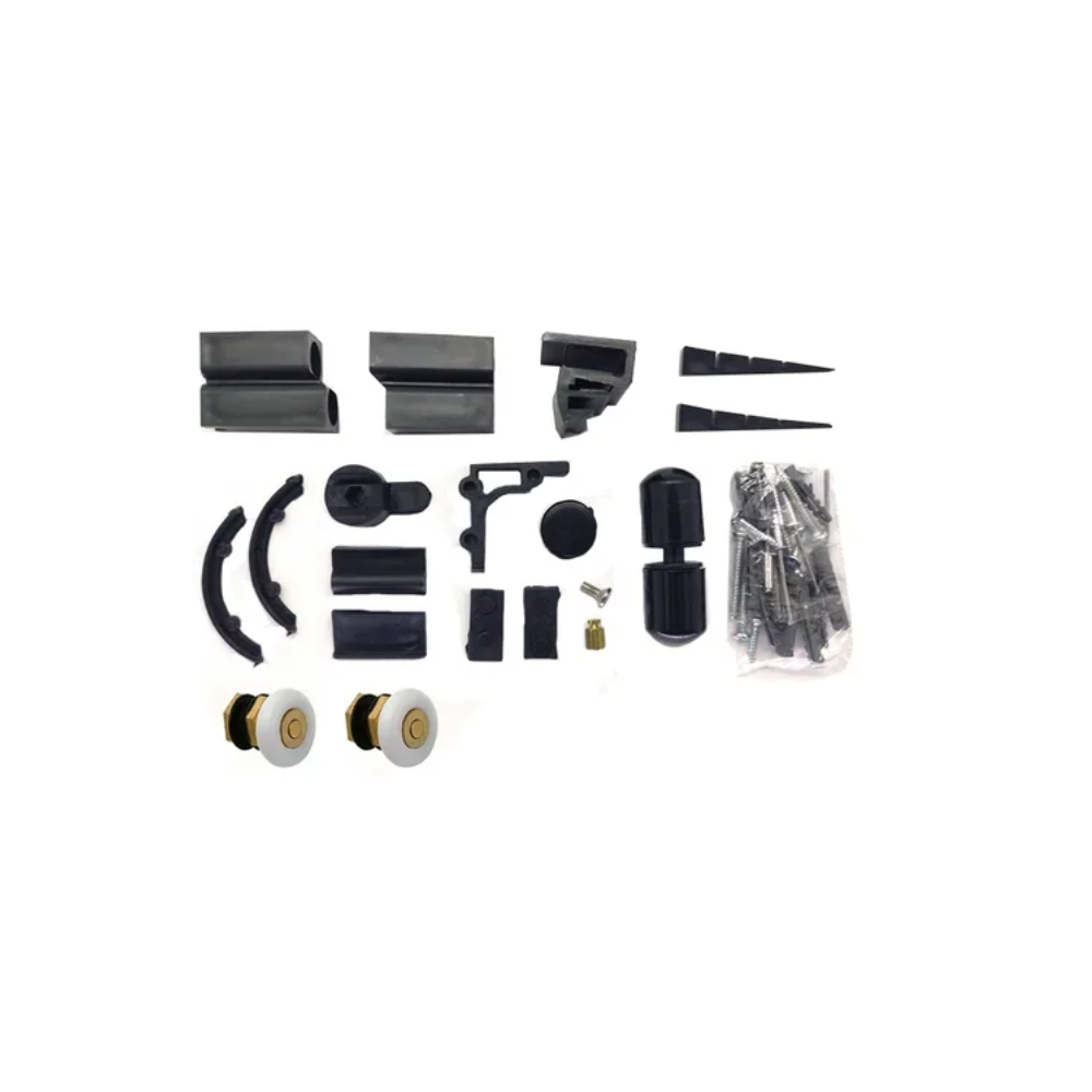 Kit Acessórios Box Banheiro Vidro Temperado 8mm F1 1 Fixo 1 Móvel Preto ...