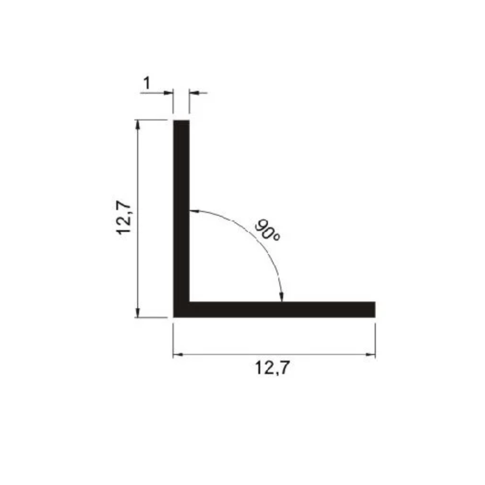 PERFIL ALUMINIO BRANCO L-002 CANTONEIRA 1/2 POL 12MM BARRA 6 MTS ...