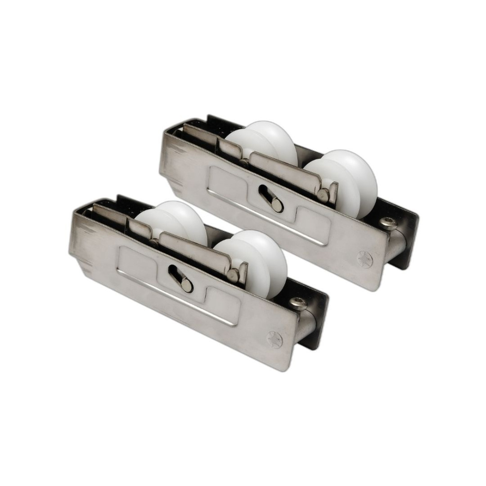 ROLDANA GOLD INOX DUPLA P/ TRILHO REDONDO "U" PORTA RG-R150 STRONG KIT ...