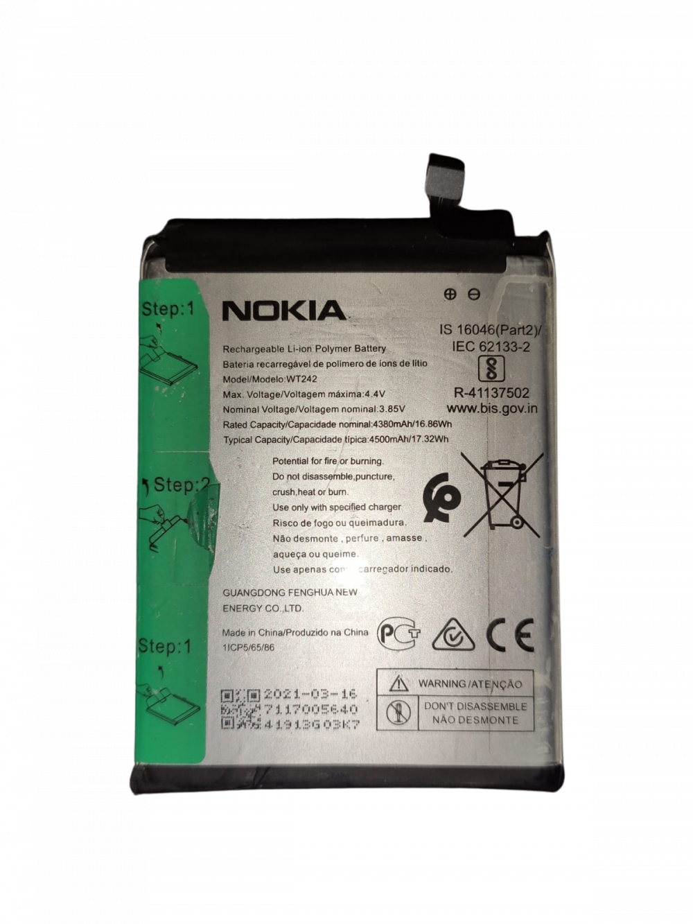 Bateria Nokia 2.4 WT242 Original Retirada - Vcell Celulares