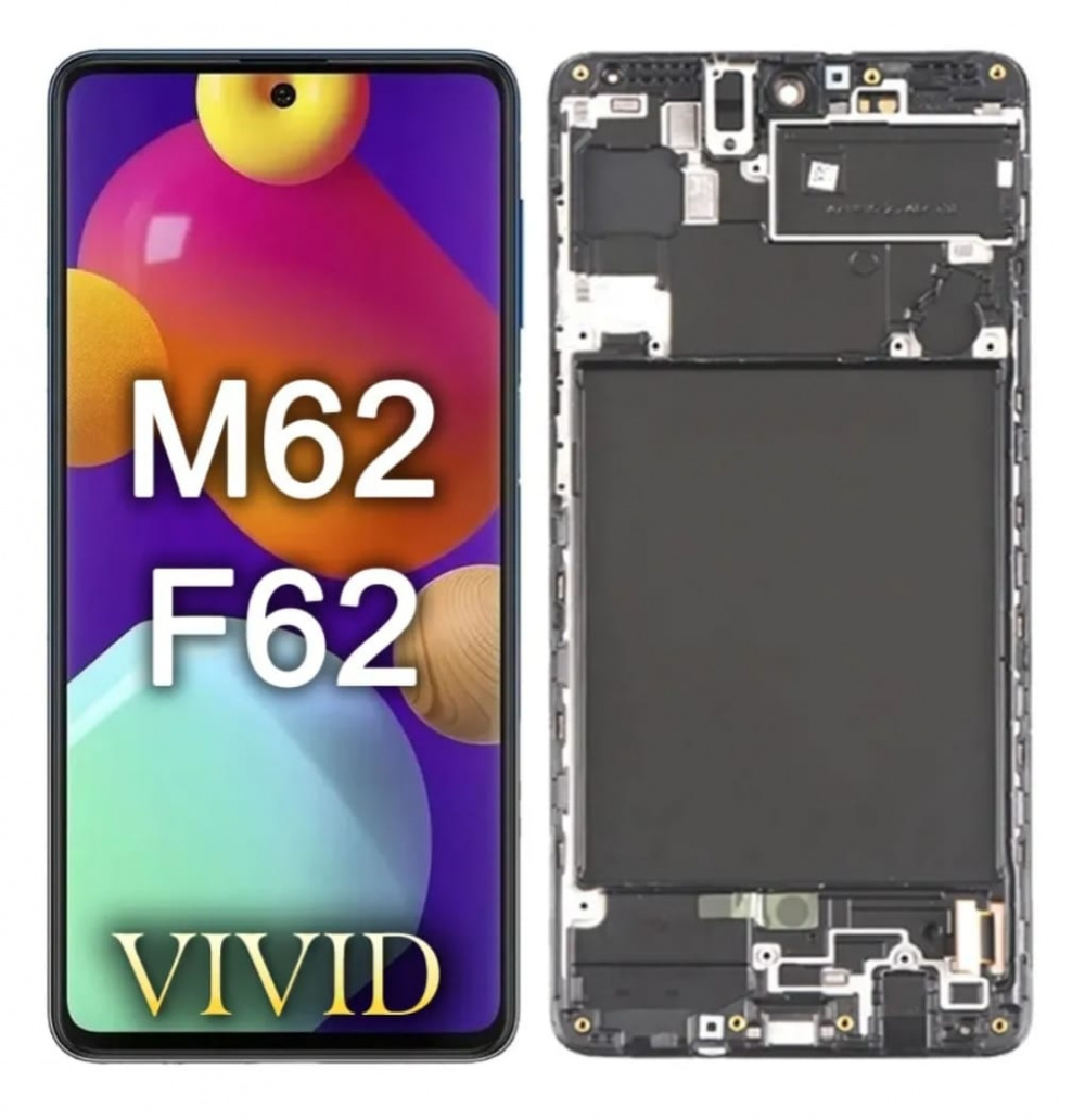 Tela Display M62 F62 Oled Vivid Com Aro Completa - Vcell Celulares