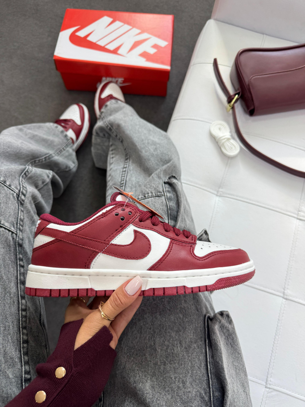 Tênis Nk Dunk Low Feminino Bordô - Velocy Shoes