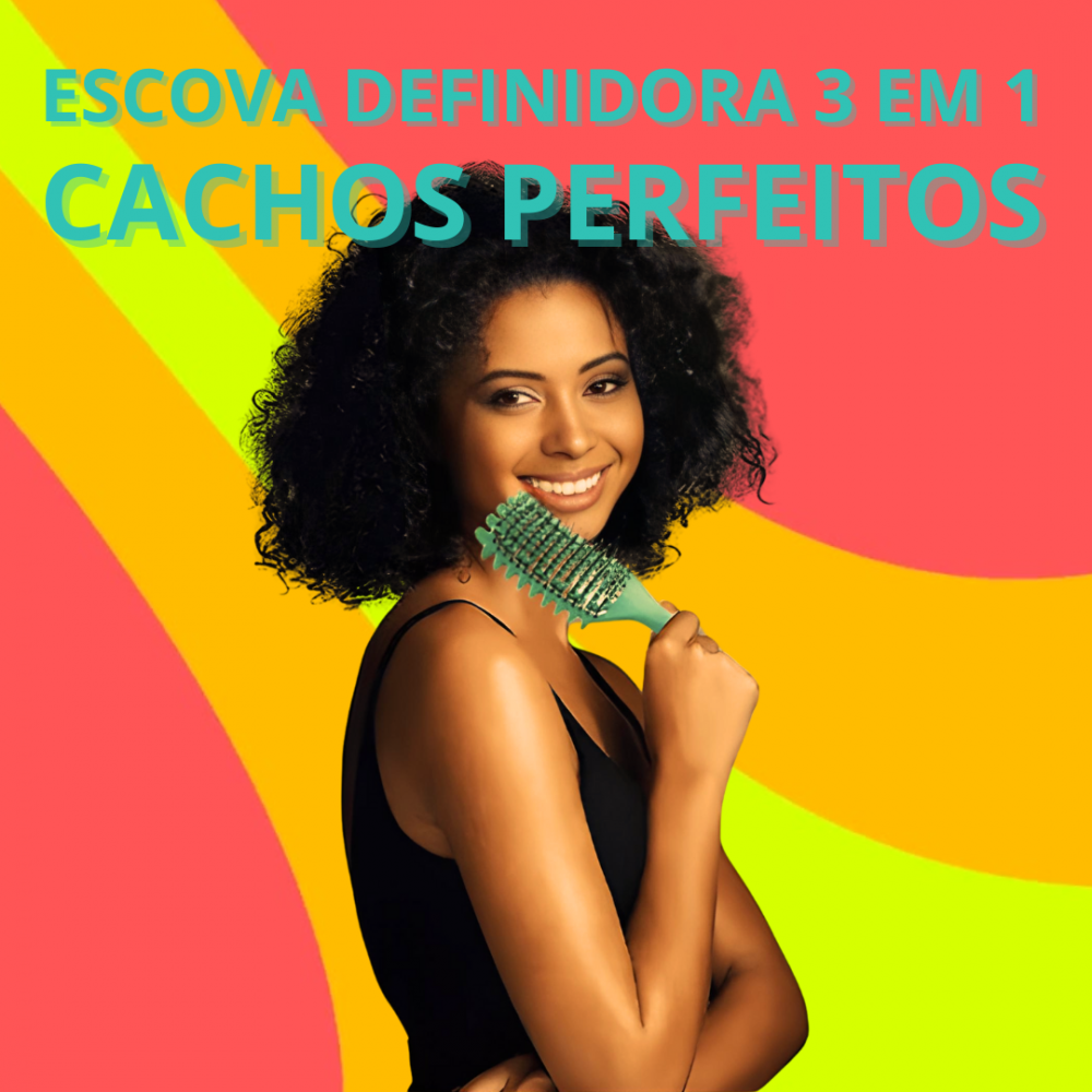Escova Definidora 3 em 1 - Cachos Perfeitos | 50% DE DESCONTO + FRETE GRÁTIS - Velox