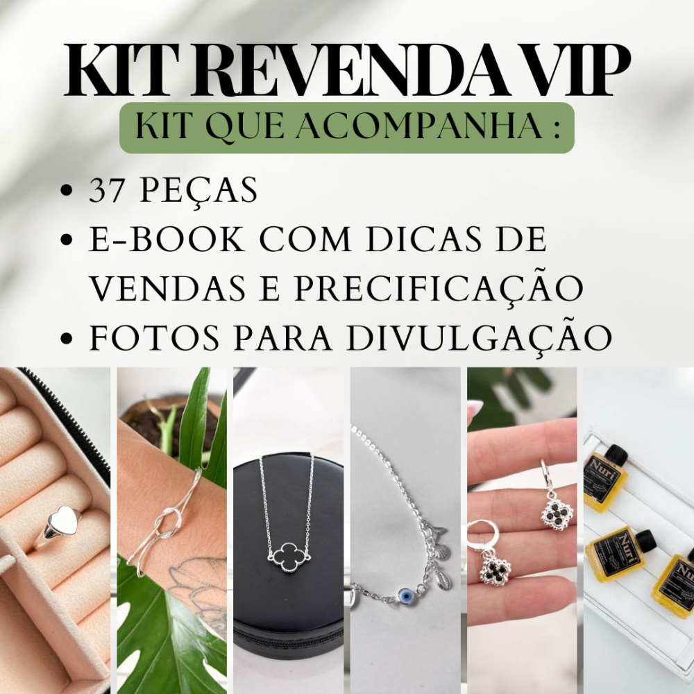 Kit VIP 37 peças + E-book + frete gratis + kit limpeza - Veraneio Semijoias