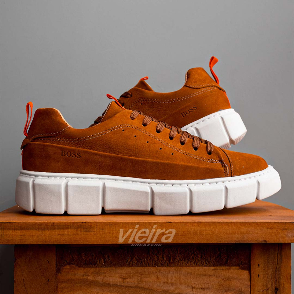 Tênis Hugo Boss Tratorado Marrom - Vieira Sneakers