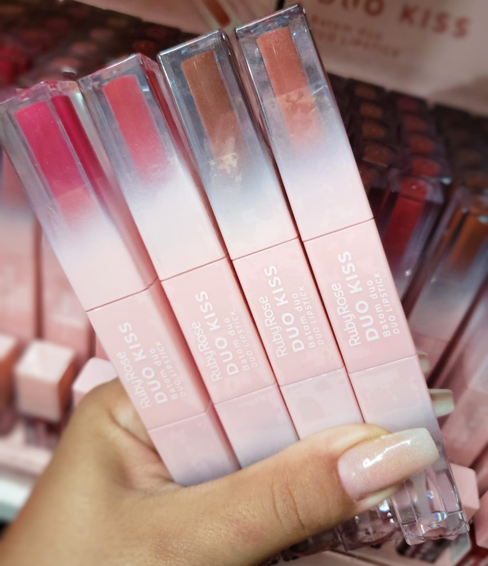 Batom Duo Kiss Linha Rosa - Ruby Rose - Vigorosa Make Up
