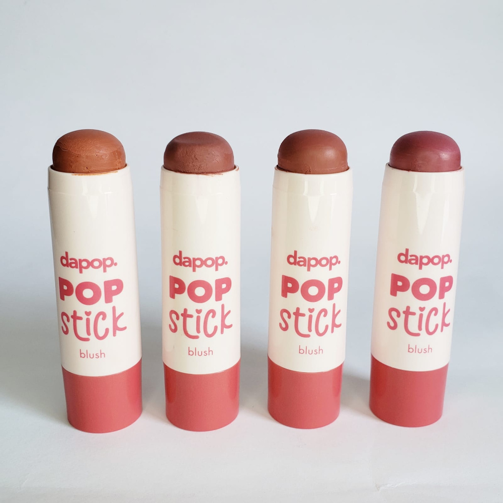Kit com 4 Blush Bastão Pop Stick - Dapop - Vigorosa Make Up