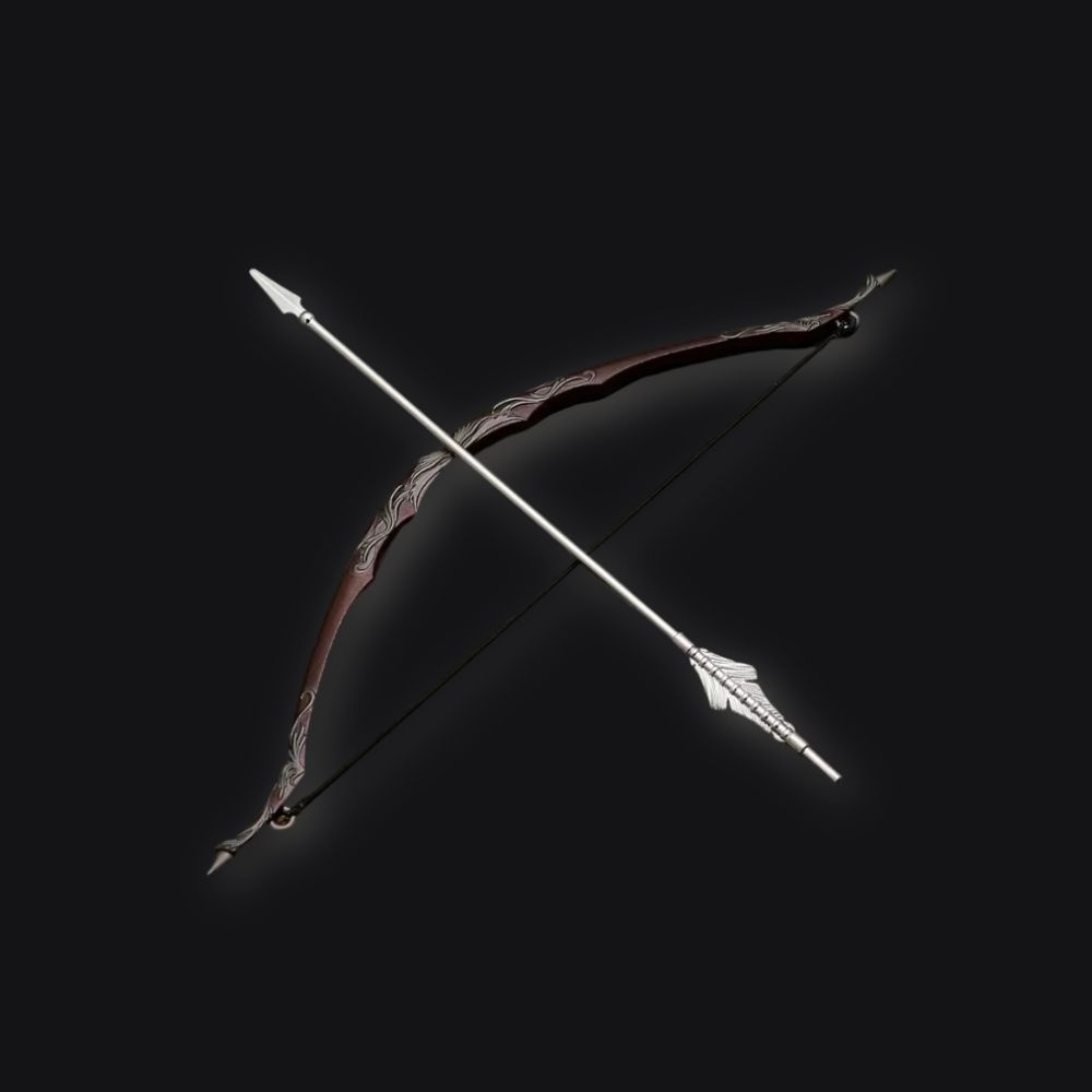 Arco e Flecha Medieval Decorativo + Base de Exposição 18cm - Viking ...