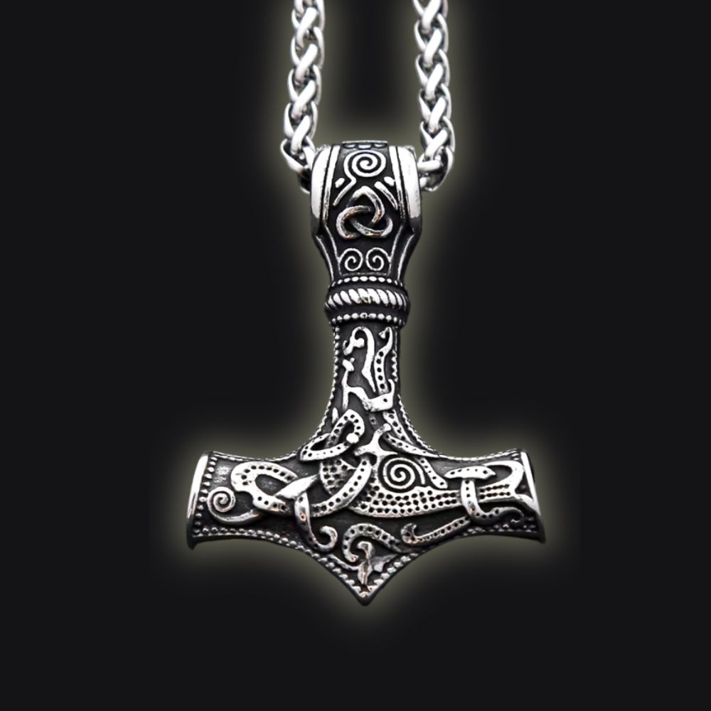 Colar Cordão Viking Mjölnir Martelo de Thor 100% Aço Inox - Viking ...