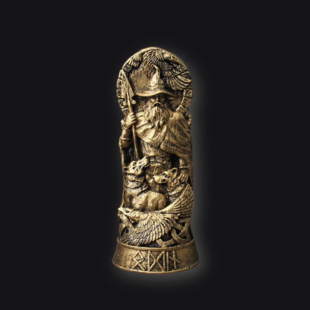 Estátua de Odin Deus Nórdico Escandinavo Viking Dourada 20cm - Viking ...