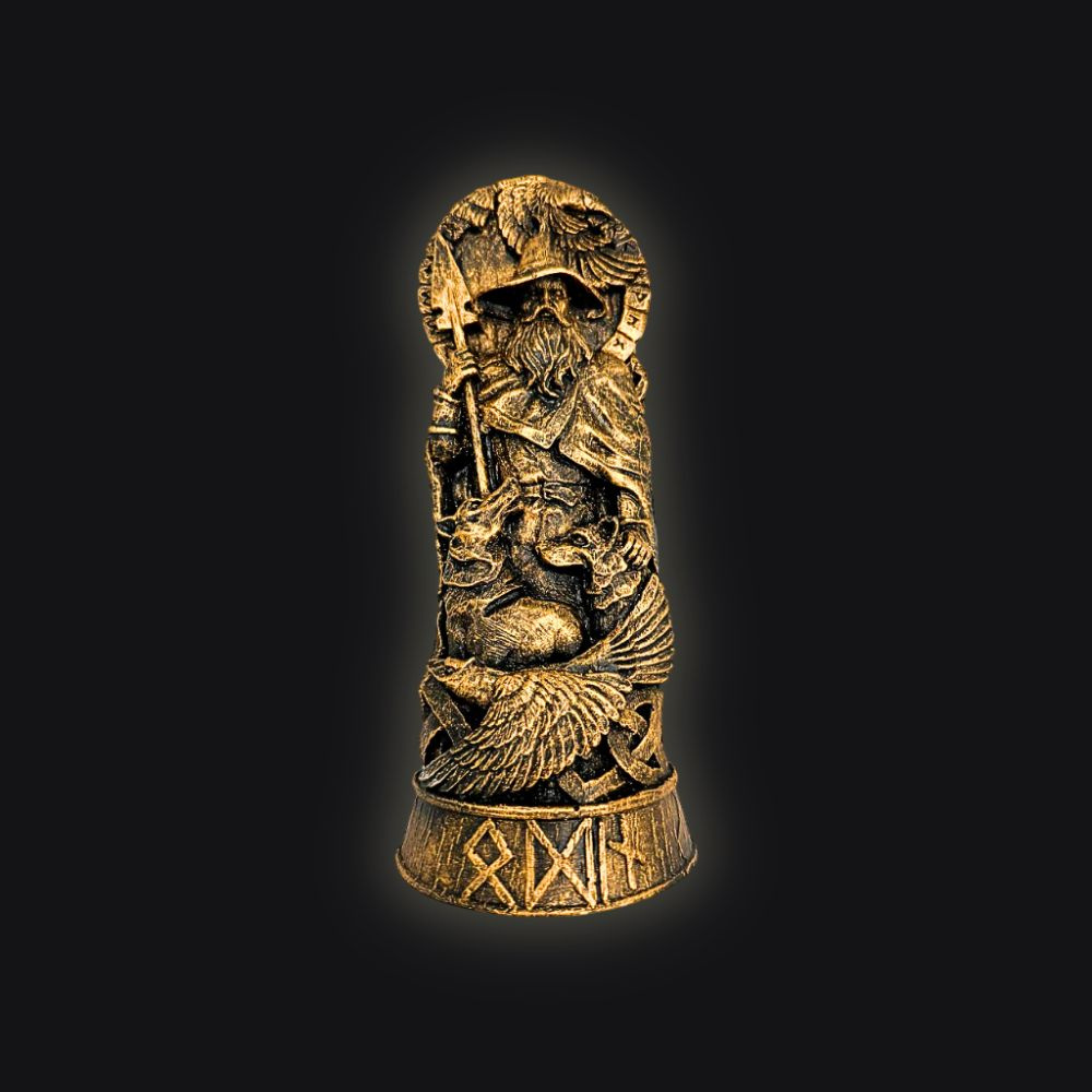 Estátua de Odin Deus Nórdico Escandinavo Viking Dourada 20cm - Viking ...