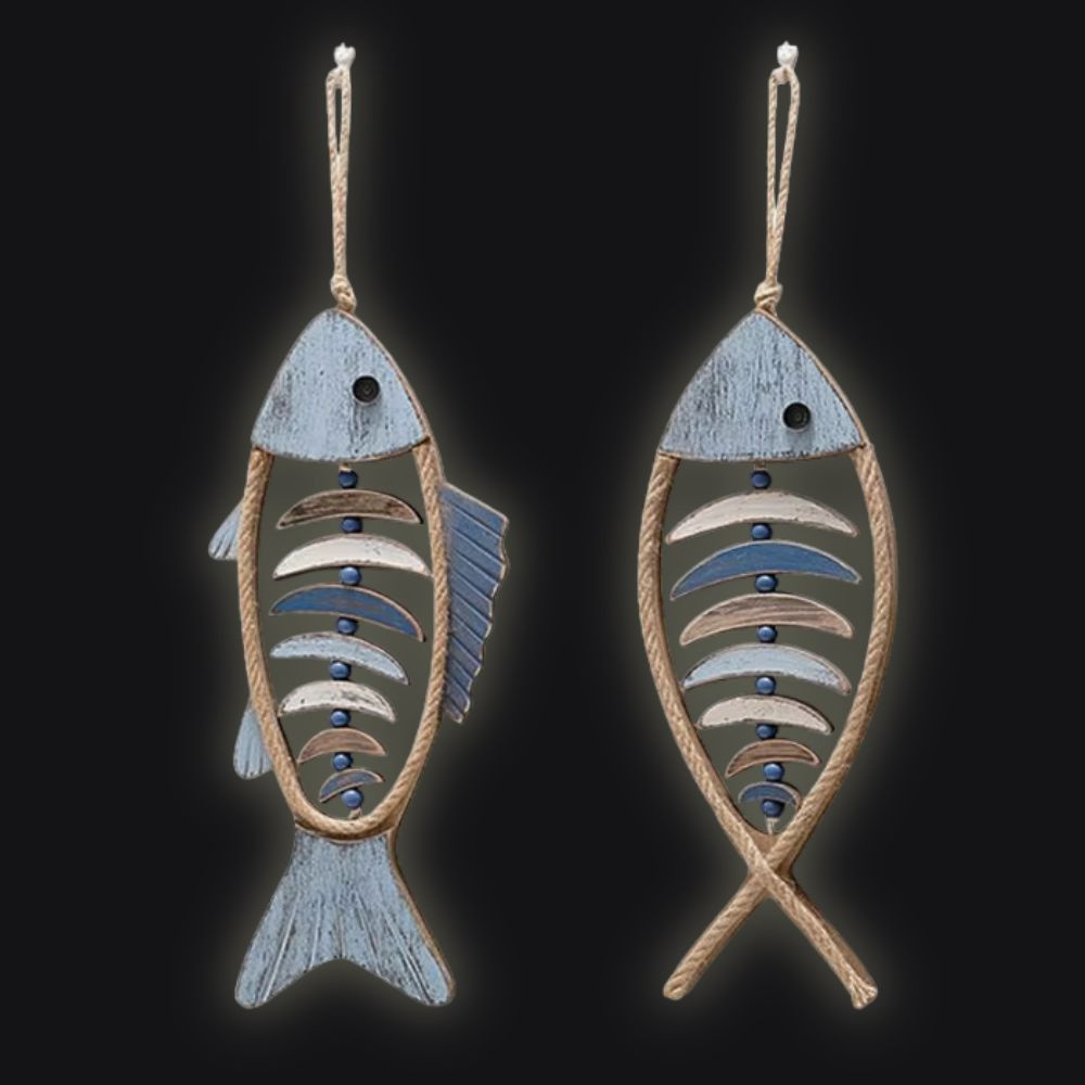 Pingente de Peixe de Madeira Decorativo Artesanal o Par - Viking Store ...