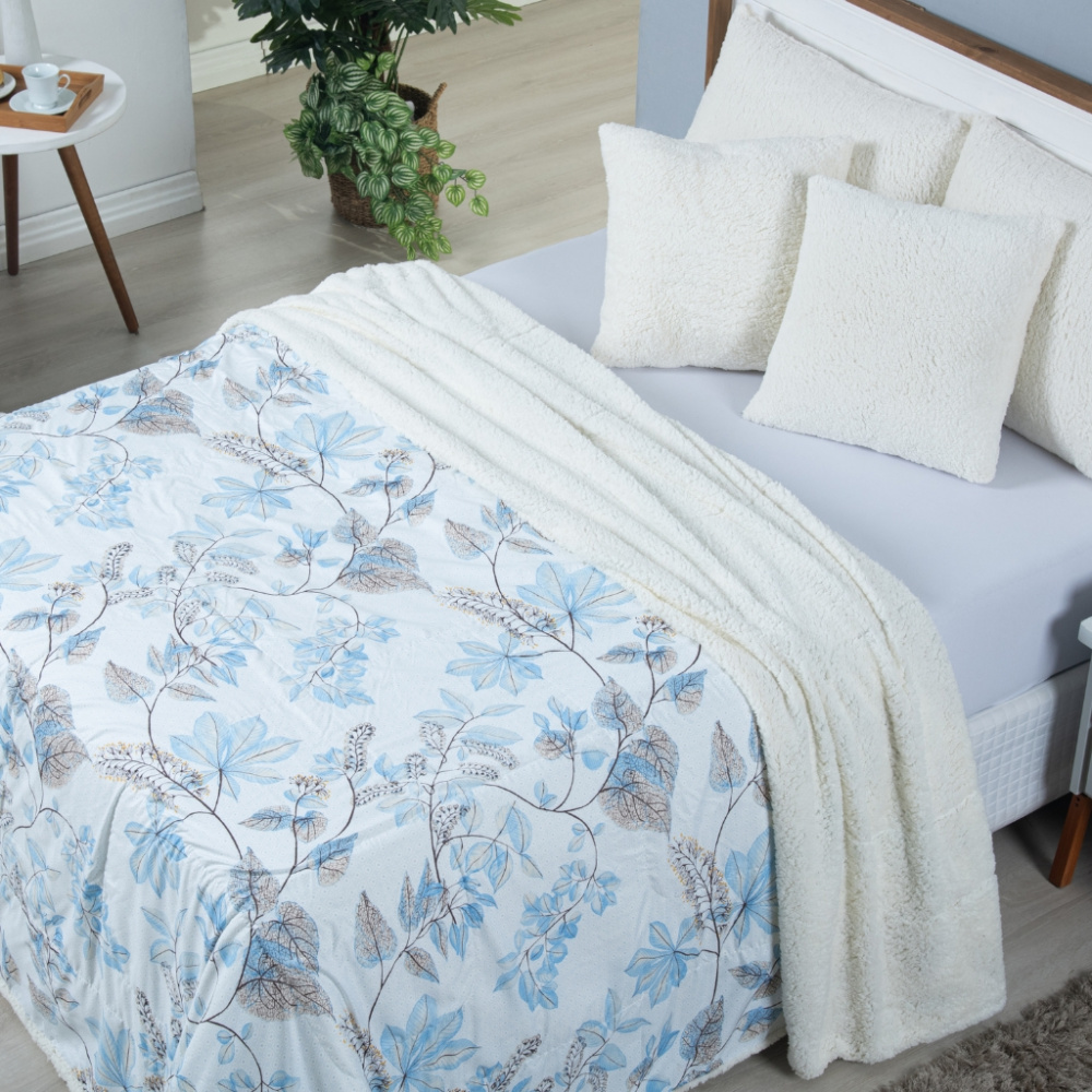 Cobertor Casal Queen Top Line 1 Peça Manta Sherpa 180 Fios Lince ...