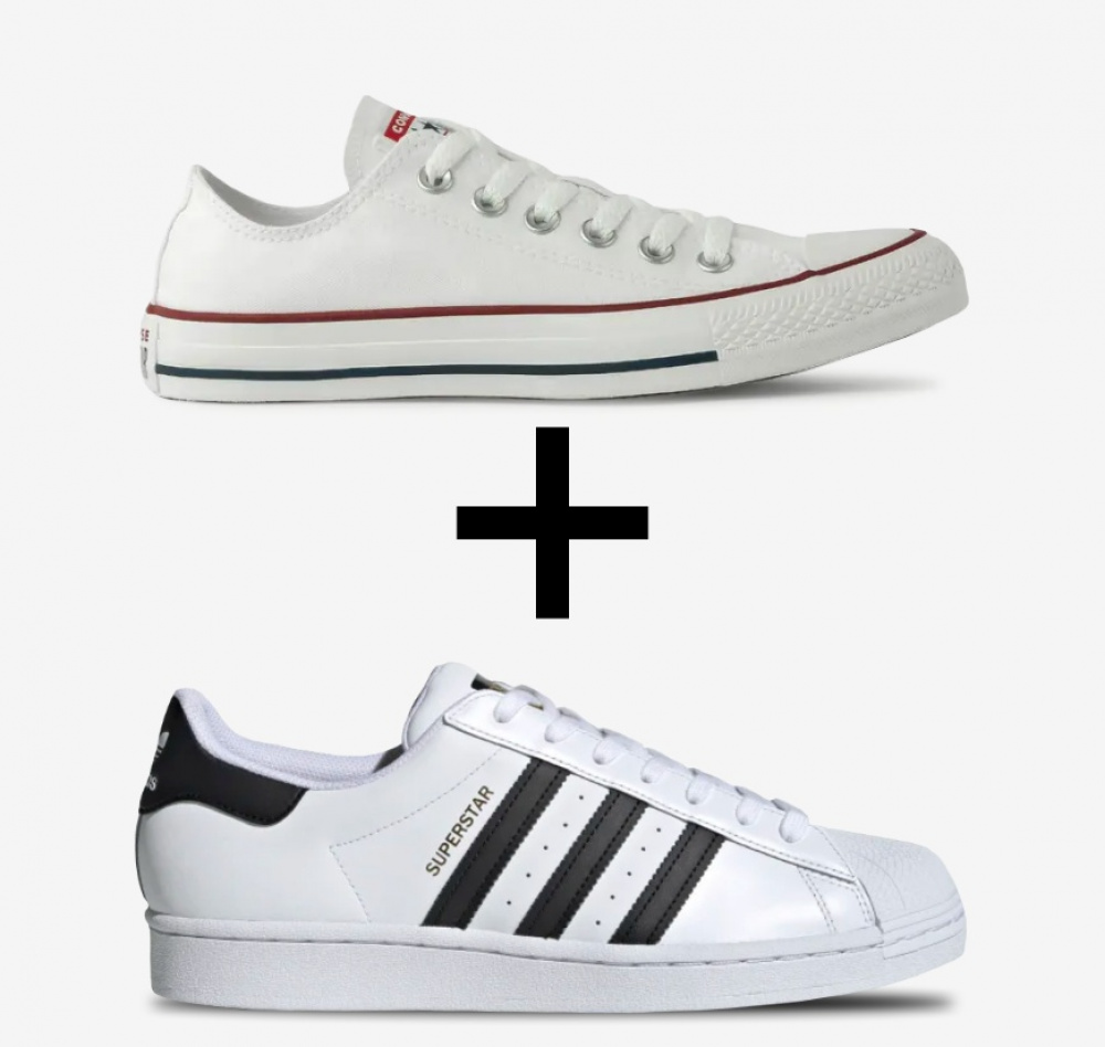 Combo Tênis All Star Branco + Tênis Superstar Branco - VK Outlet