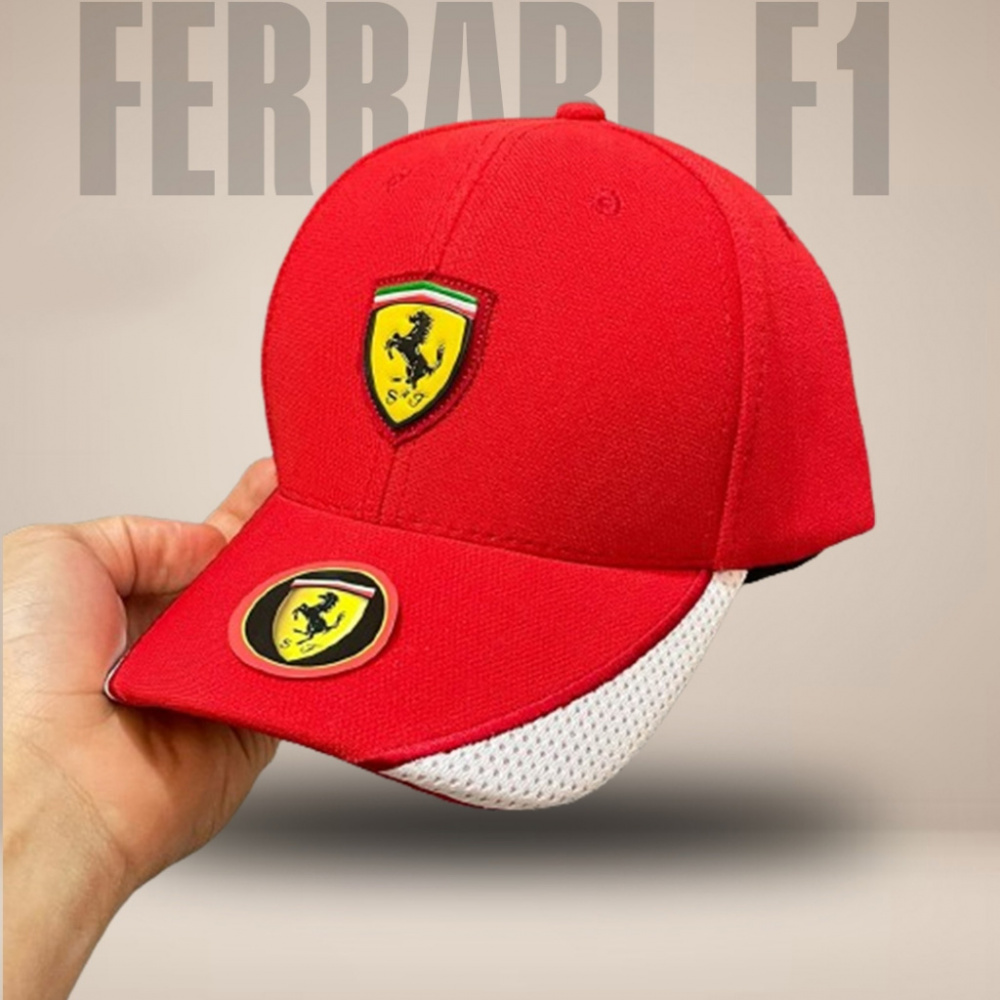 Boné Ferrari F1 Masculino Aba Curva Ajustável - Vorx