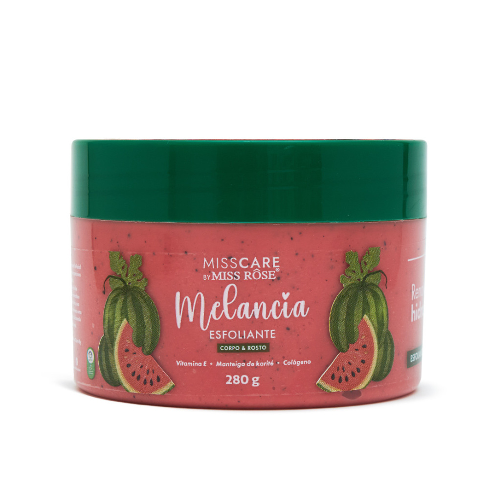 Esfoliante Corpo e Rosto Melancia Miss Rôse 280g (721813) - World Make e Acessórios