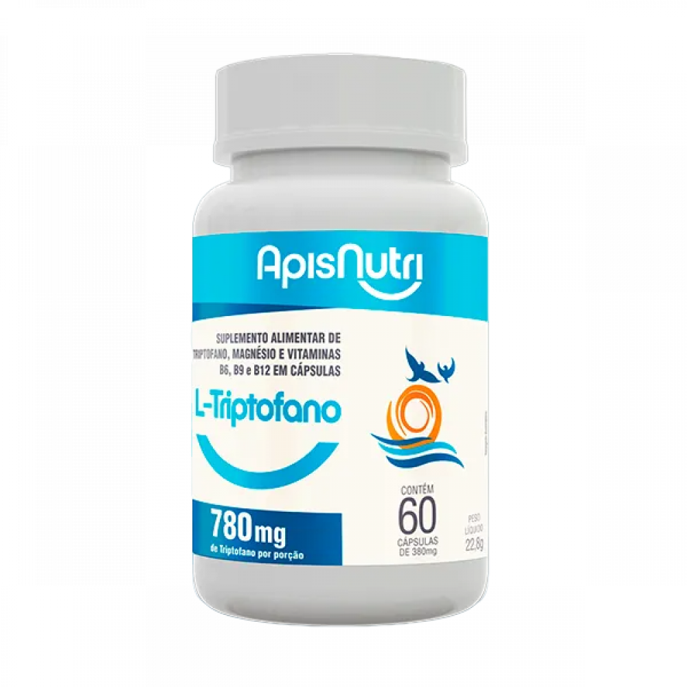 L-Triptofano 380mg 60 Cáps - ApisNutri - Infinity Vitaminas e Suplementos