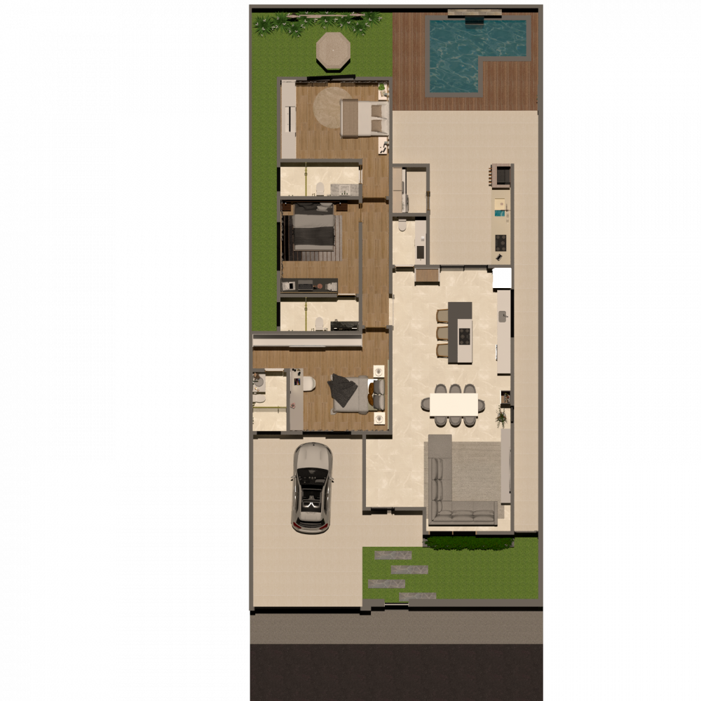 Projeto Pronto Arquitetônico Residencial com três suítes - YouCreator