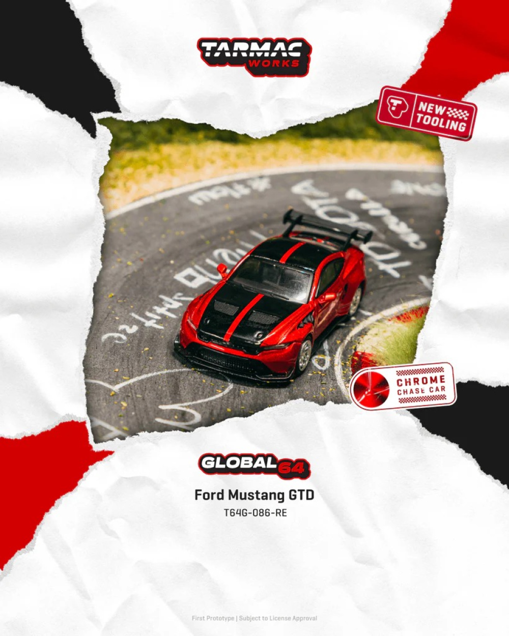 Pré Venda - Tarmac Works Ford Mustang GTD Red-Brand new Tooling - Zero ...