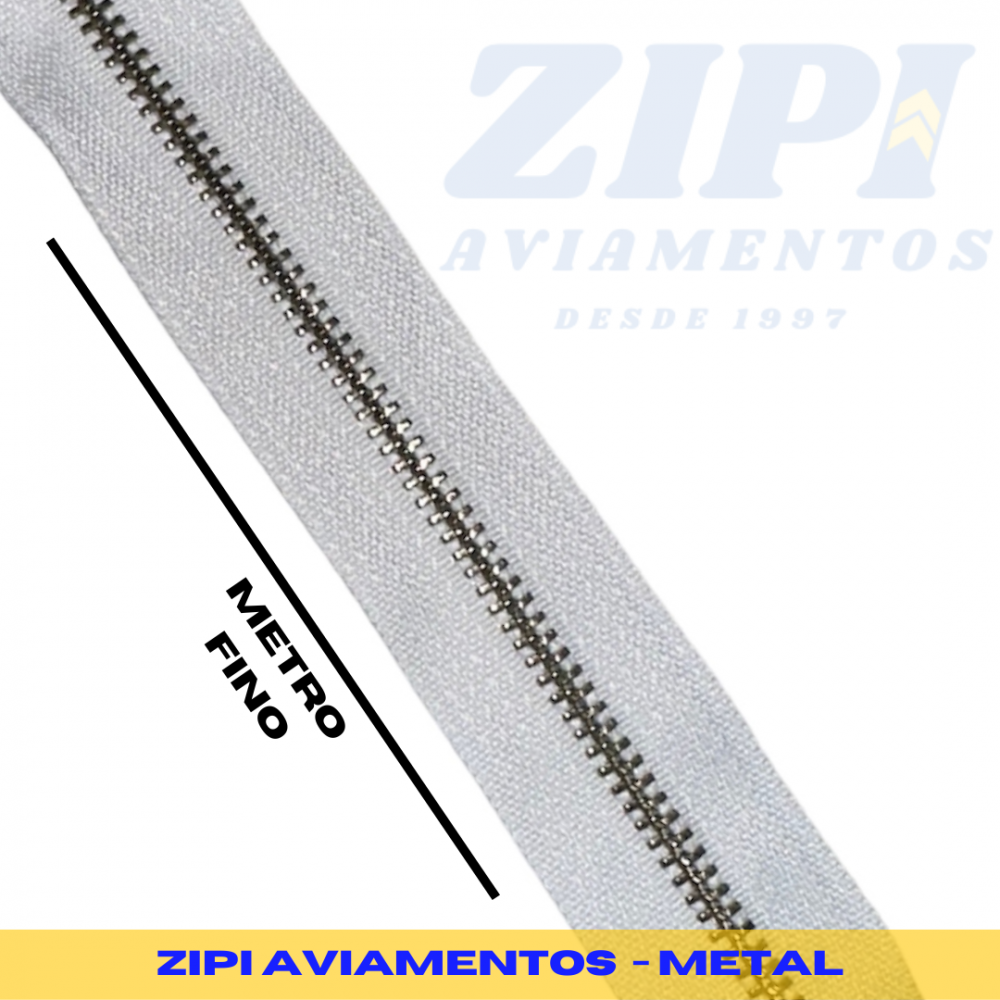 Zíper Metal Fino 03 - Metro - Zipi Aviamentos
